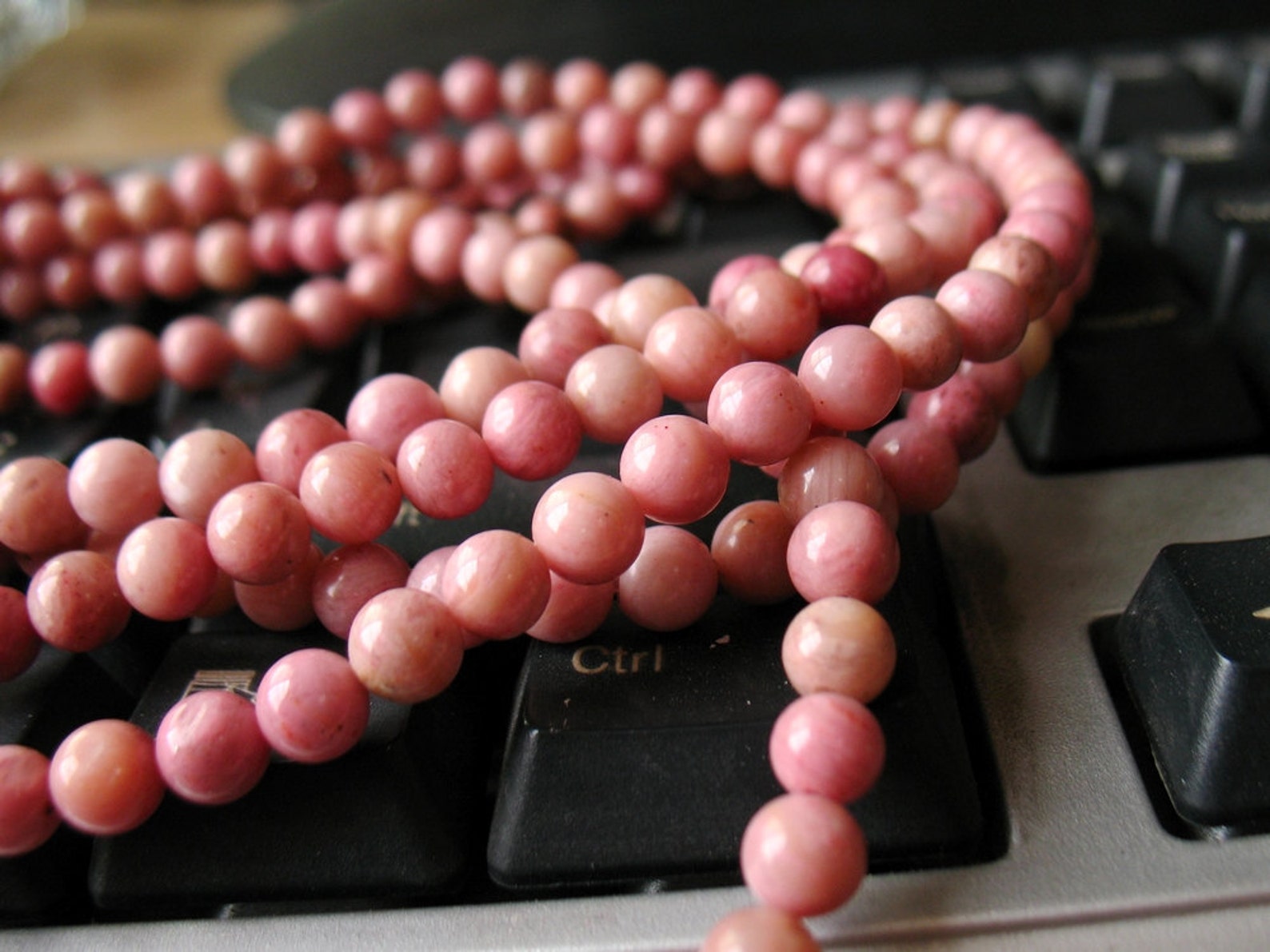 Natural Rhodonite Beads Round Pink Rhodonite Stone Bead - Etsy