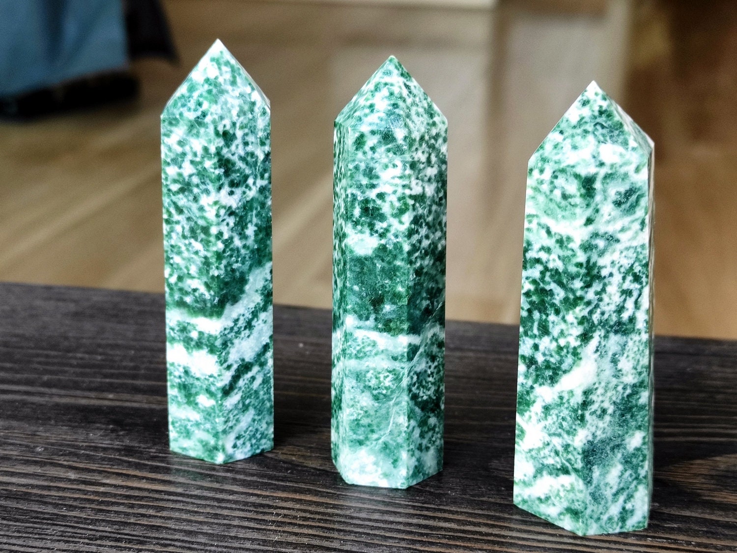 Jade Point Natural Jade Tower Green Jade Obelisk Crystal Tower | Etsy