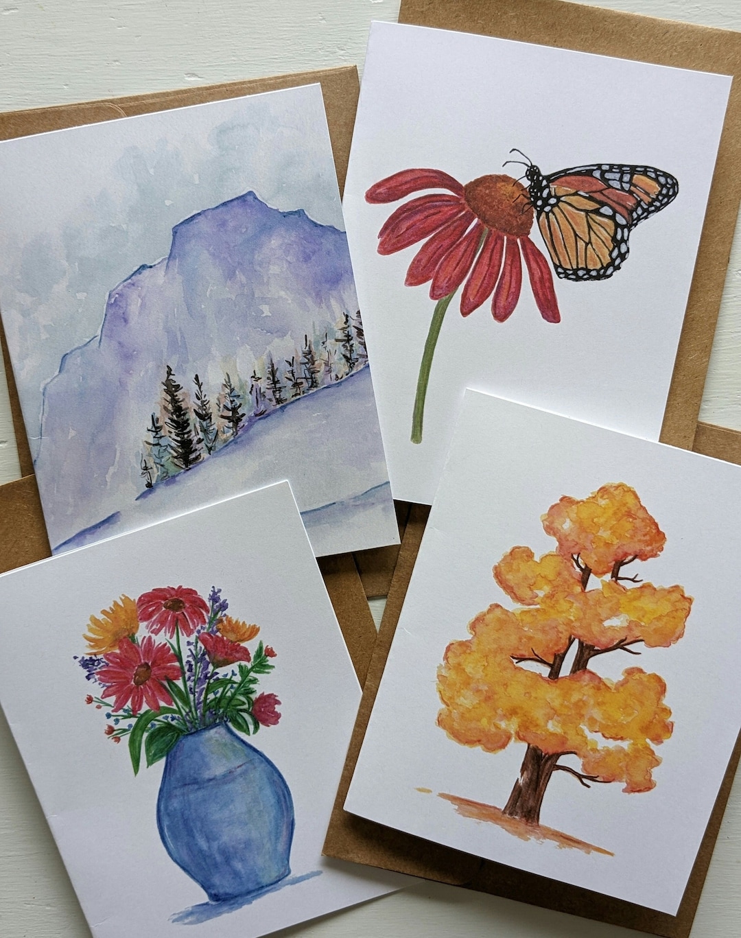 Seasonal All Occasion Note Cards - Handwritten Stationary - Winter ...