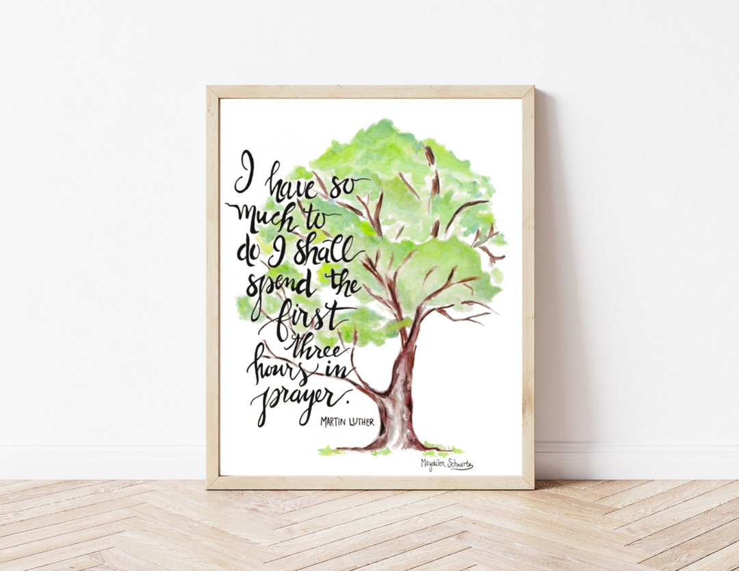 Martin Luther Prayer Tree Watercolor Painting Art Print - Christian Art ...