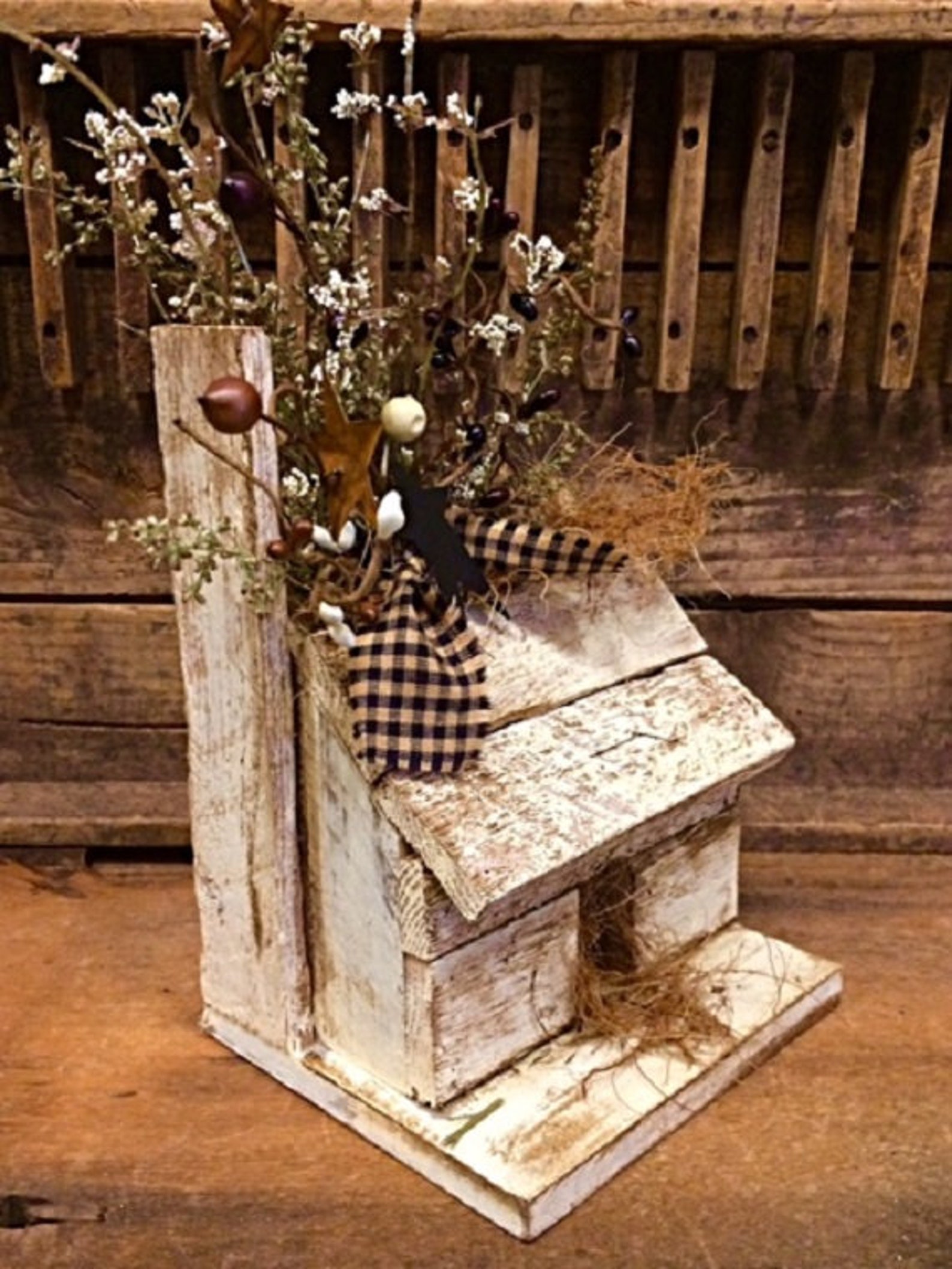 Primitive Decor Rustic Handmade Antique Wood Lath Cabin - Etsy