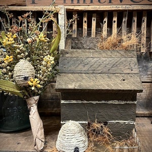 Primitive bee Keepers Cabin Handcrafted Antique Wood Lath Bee Themed ...