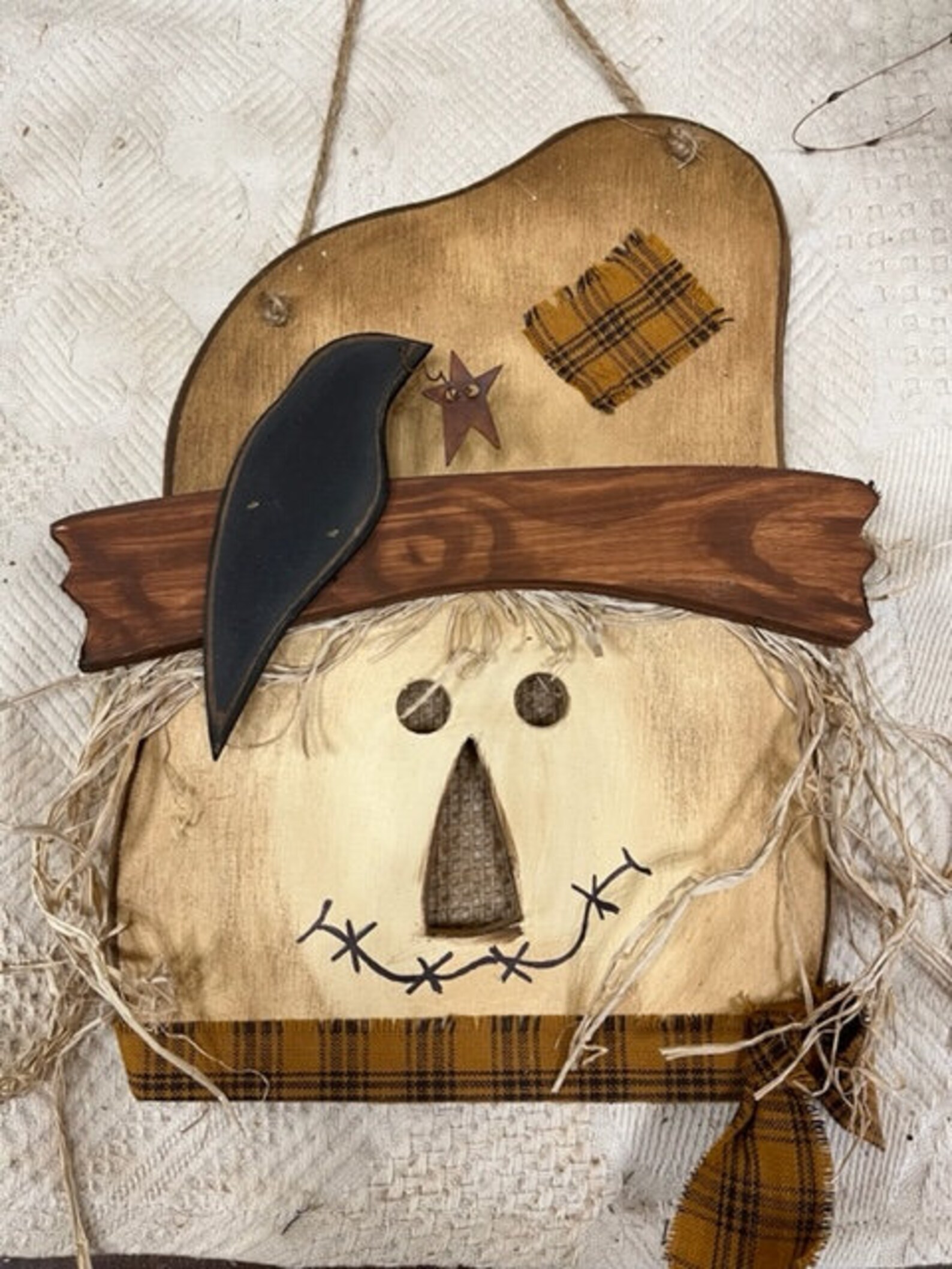 Primitive Fall Scarecrow Adorable Hanging Scarecrow Head Cute - Etsy
