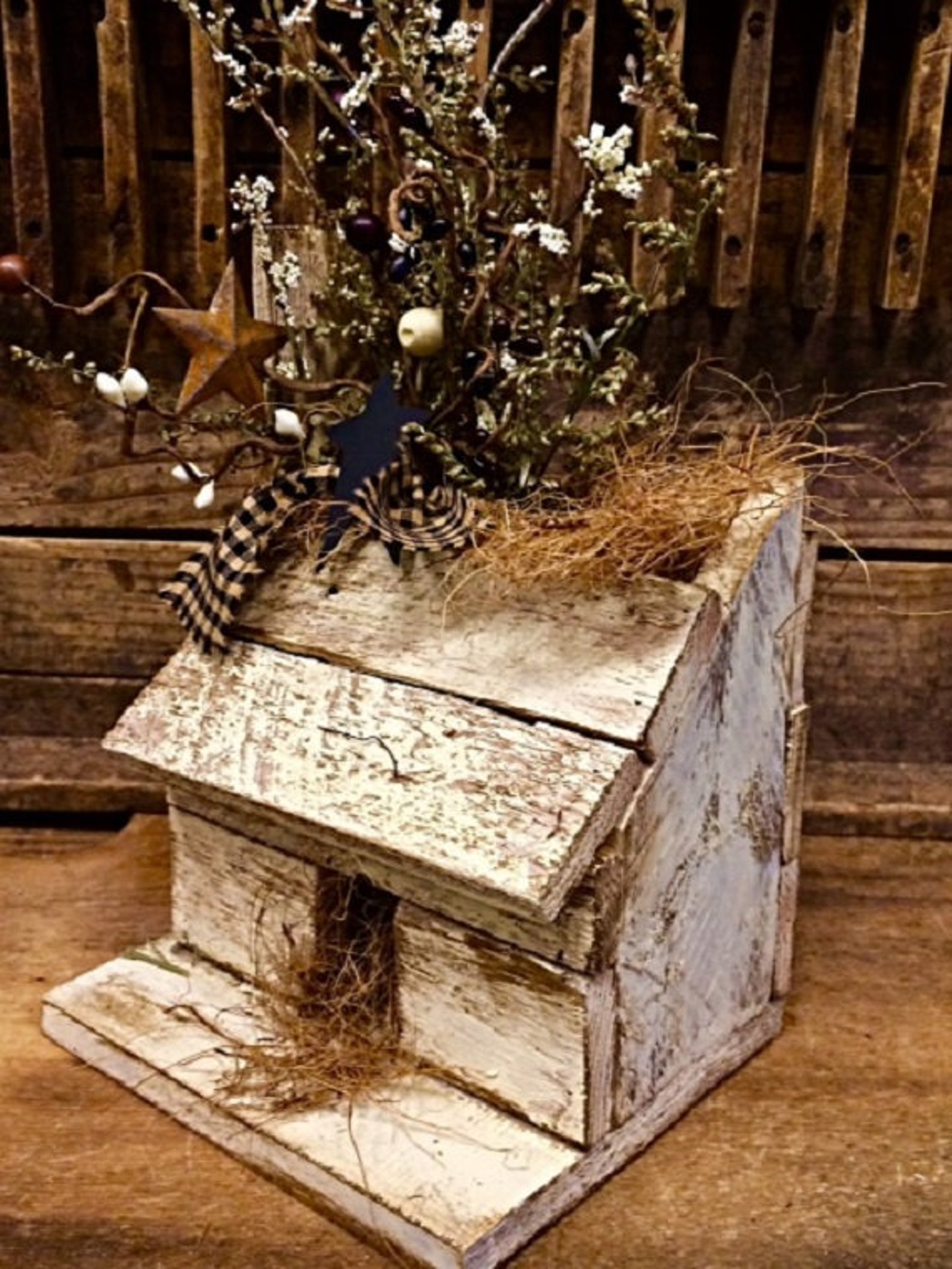 Primitive Decor Rustic Handmade Antique Wood Lath Cabin - Etsy