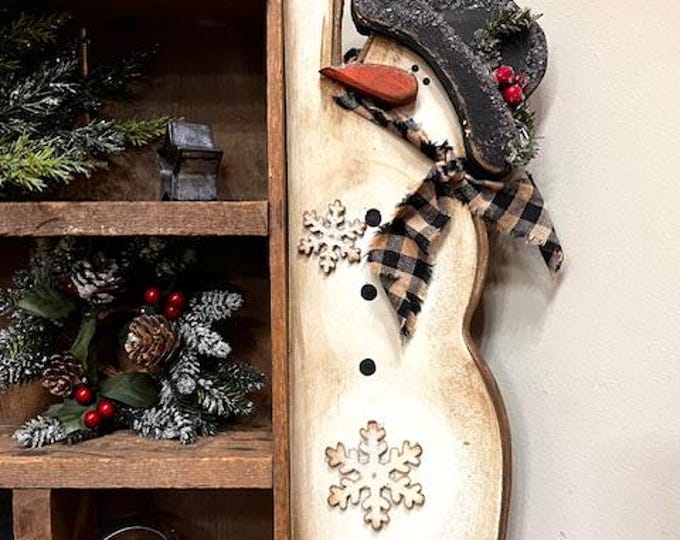 Primitive Snowman Adorable Hanging Snowman for Shelf/door Trim/box ...