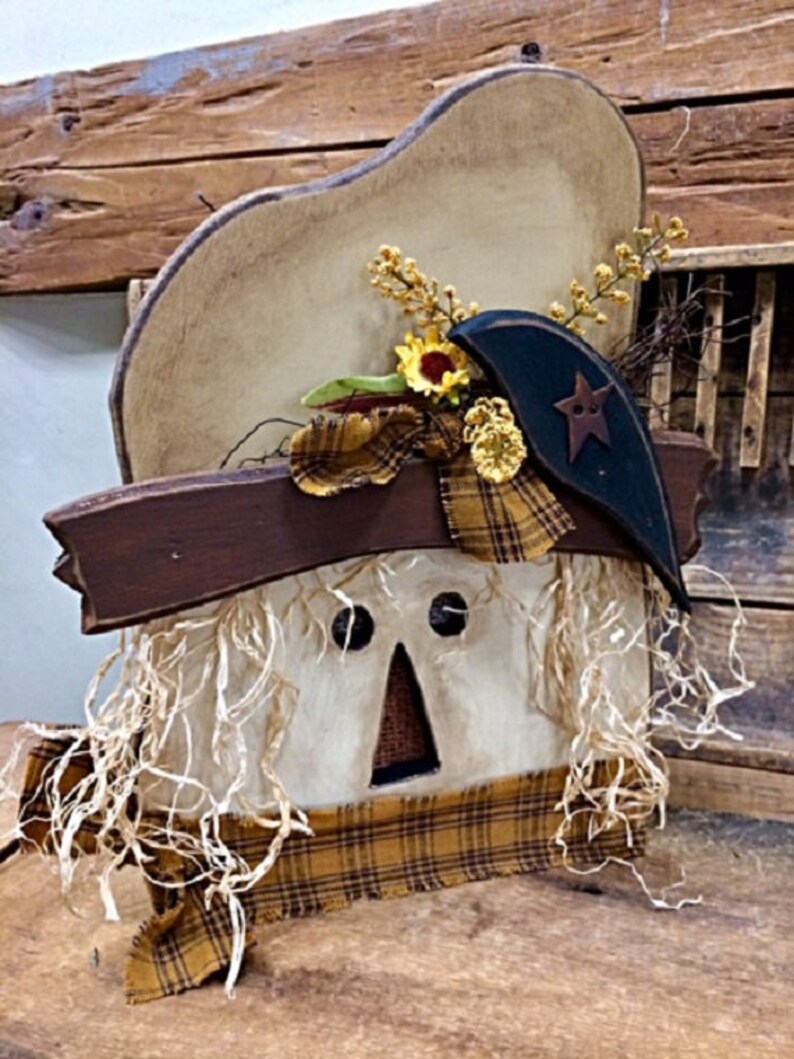 Primitive Fall Scarecrow Lighted harvest Scarecrow - Etsy