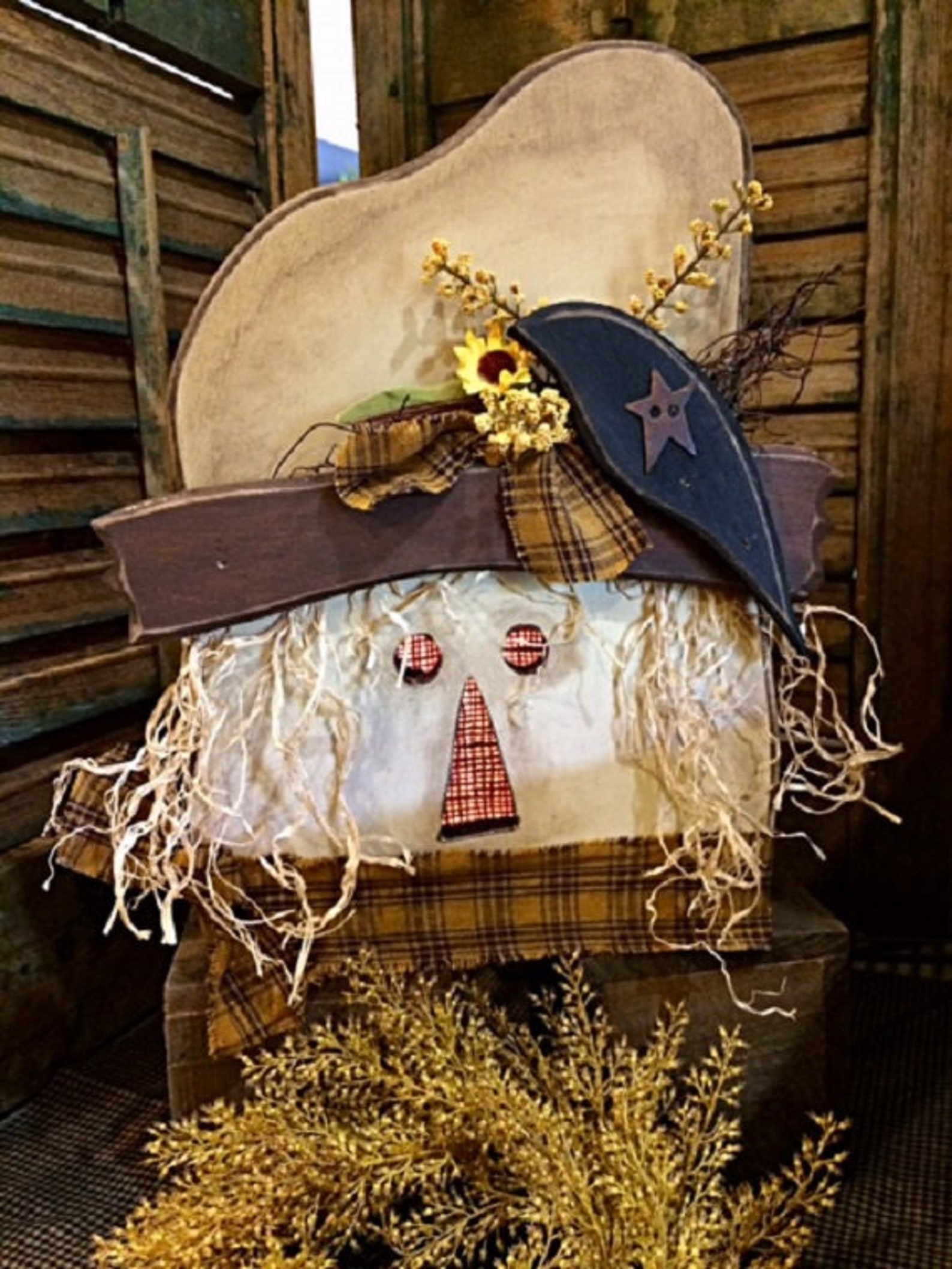 Primitive Fall Scarecrow Lighted harvest Scarecrow - Etsy