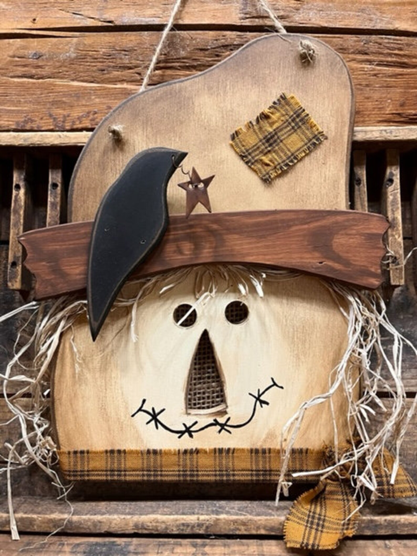 Primitive Fall Scarecrow Adorable Hanging Scarecrow Head Cute - Etsy