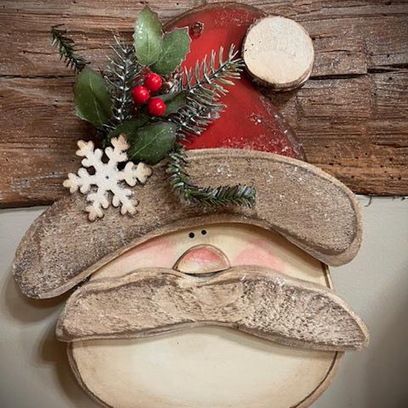 Santa Head Wall Hanging - Etsy