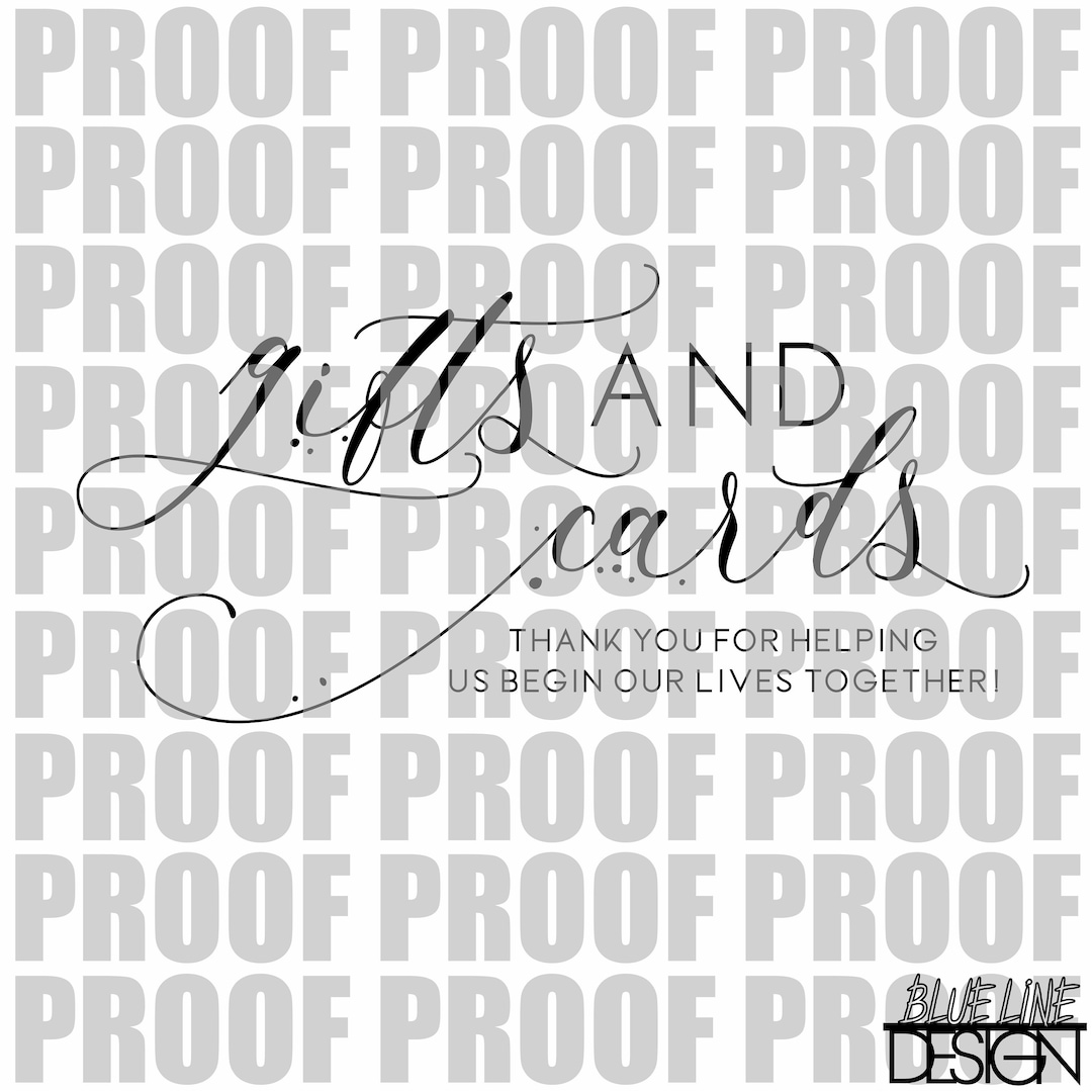 Gifts and Cards Table Wedding Sign SVG PDF EPS Digital File - Etsy