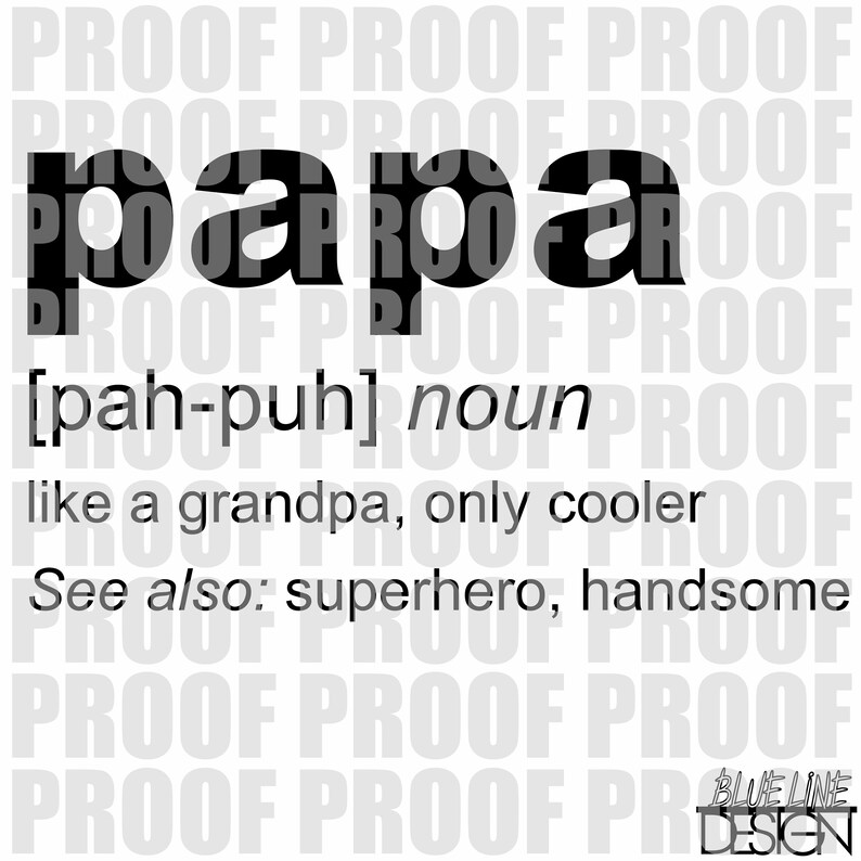 Papa Dictionary Definition SVG PDF EPS, Grandpa Gift - Etsy