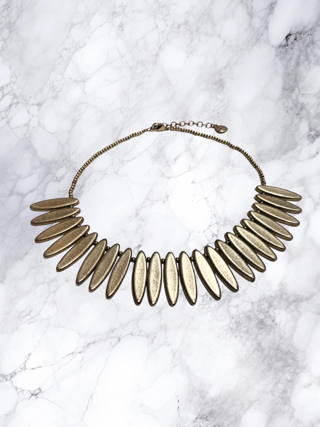 Metal Pointus Paris Aged Metal Necklace - Etsy