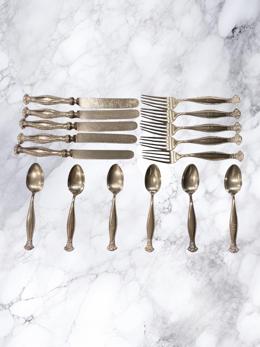Antique Sterling Silver Flatware Luncheon Set - Etsy