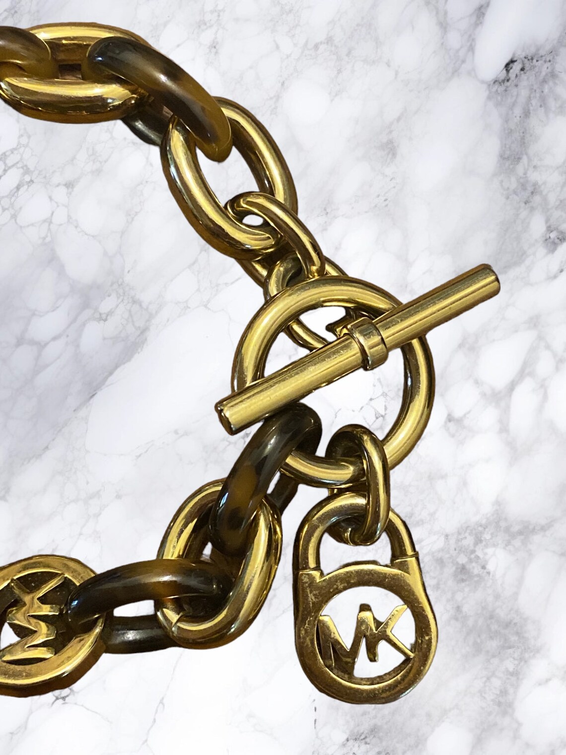 Micheal Koss Faux Tortoise Shell & Gold Plated Bracelet - Etsy