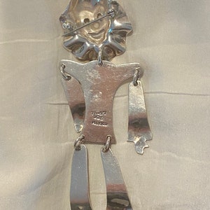 Large Sterling Silver Movable Clown Brooch - Etsy