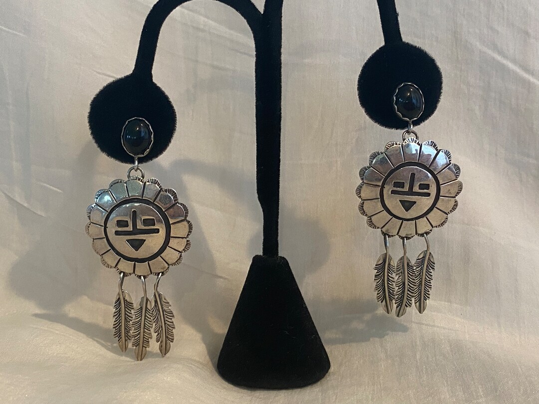 Lawrence Baca Navajo Sterling Silver Earrings - Etsy