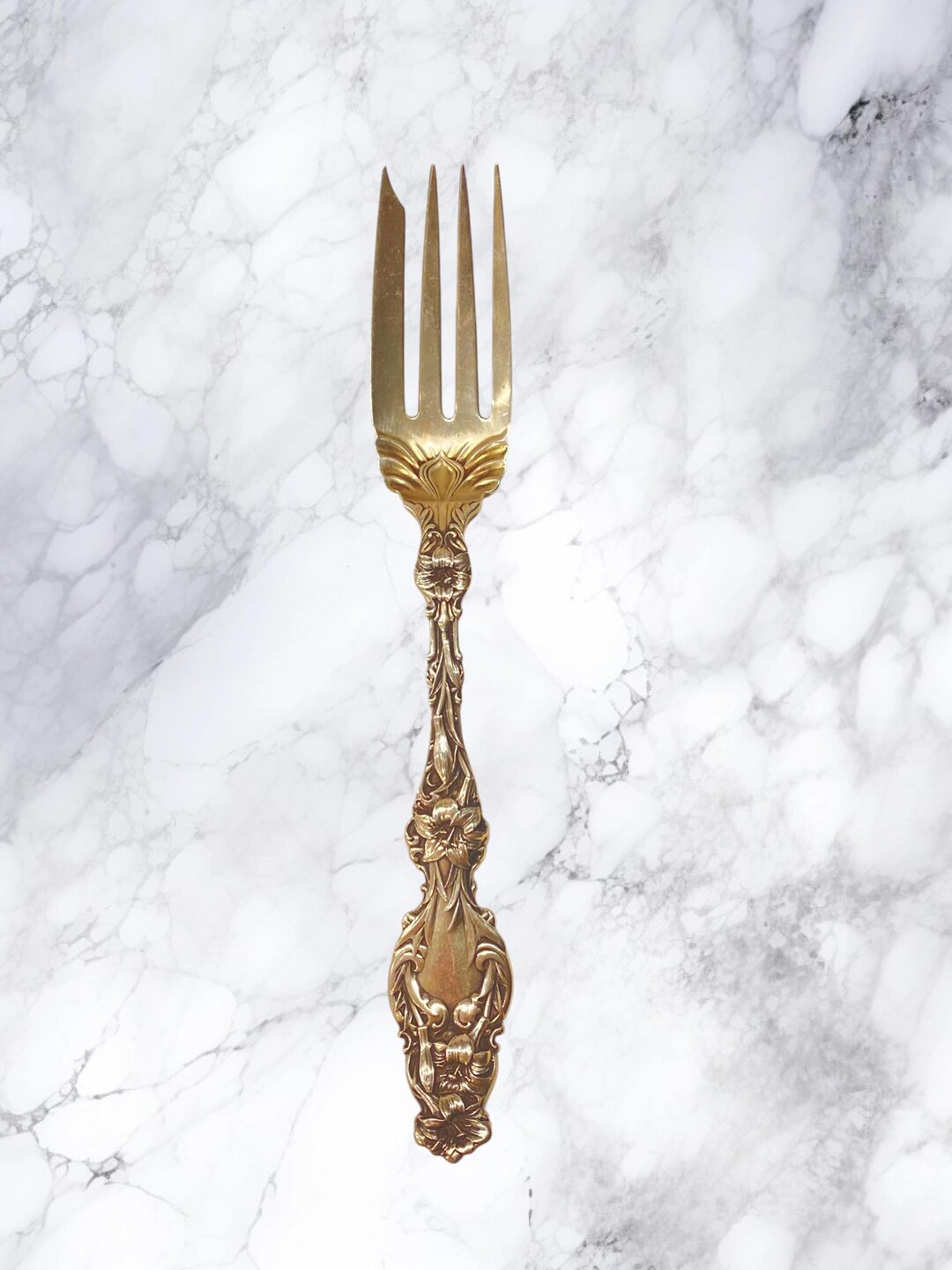 Antique Sterling Silver Serving Fork - Etsy