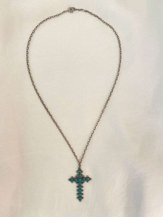 Mexican-made cross pendant with amethyst, sterling si… - Gem