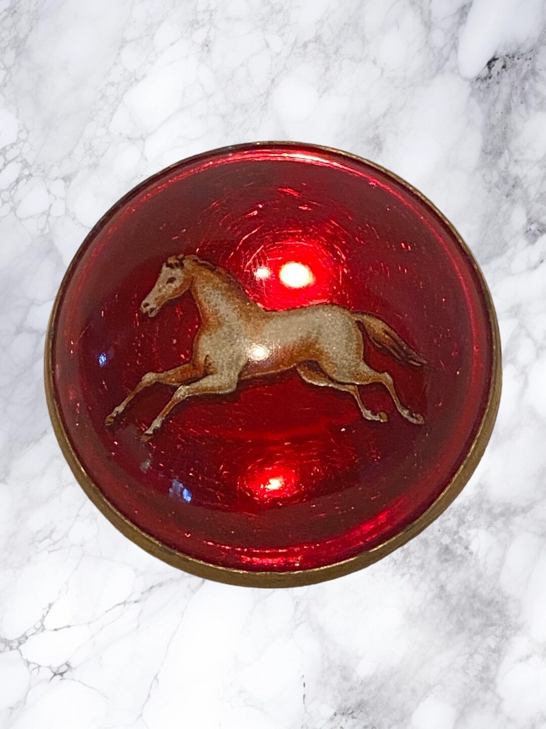 A.E Co Red Horse Button Pin - Etsy