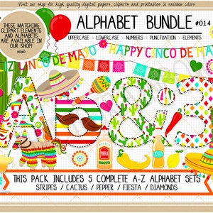 SALE Cinco De Mayo Digital Papers Cinco De Mayo Clipart Fiesta Digital ...