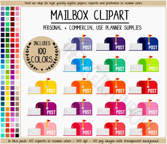 Art & Collectibles Rainbow happy mail icons clipart personal and ...