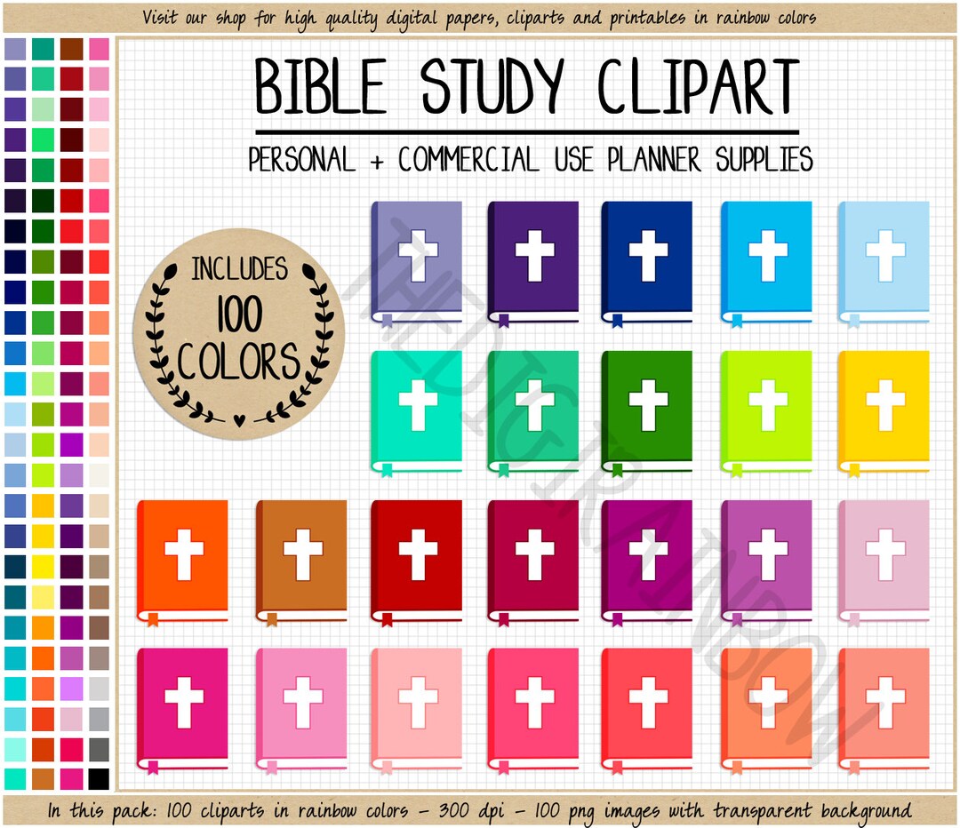 SALE 100 BIBLE Clipart Bible Sticker Sunday School Sticker Bible Study ...