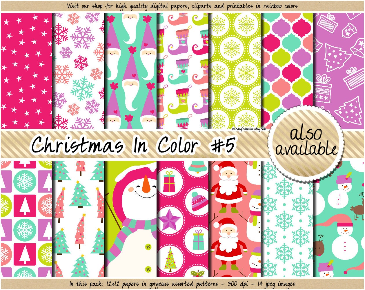 SALE Christmas Digital Paper Holiday Digital Paper Word Art - Etsy