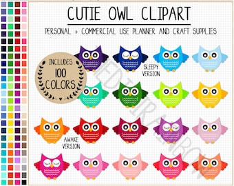 Owl Digital Clipart | Etsy