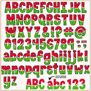 Watermelon Doodle Alphabet PNG Bundle Summer Sublimation Design Fruit ...