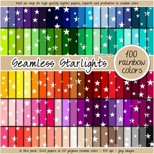 100 Seamless Star Digital Paper Seamless Scatter Pattern Celestial ...