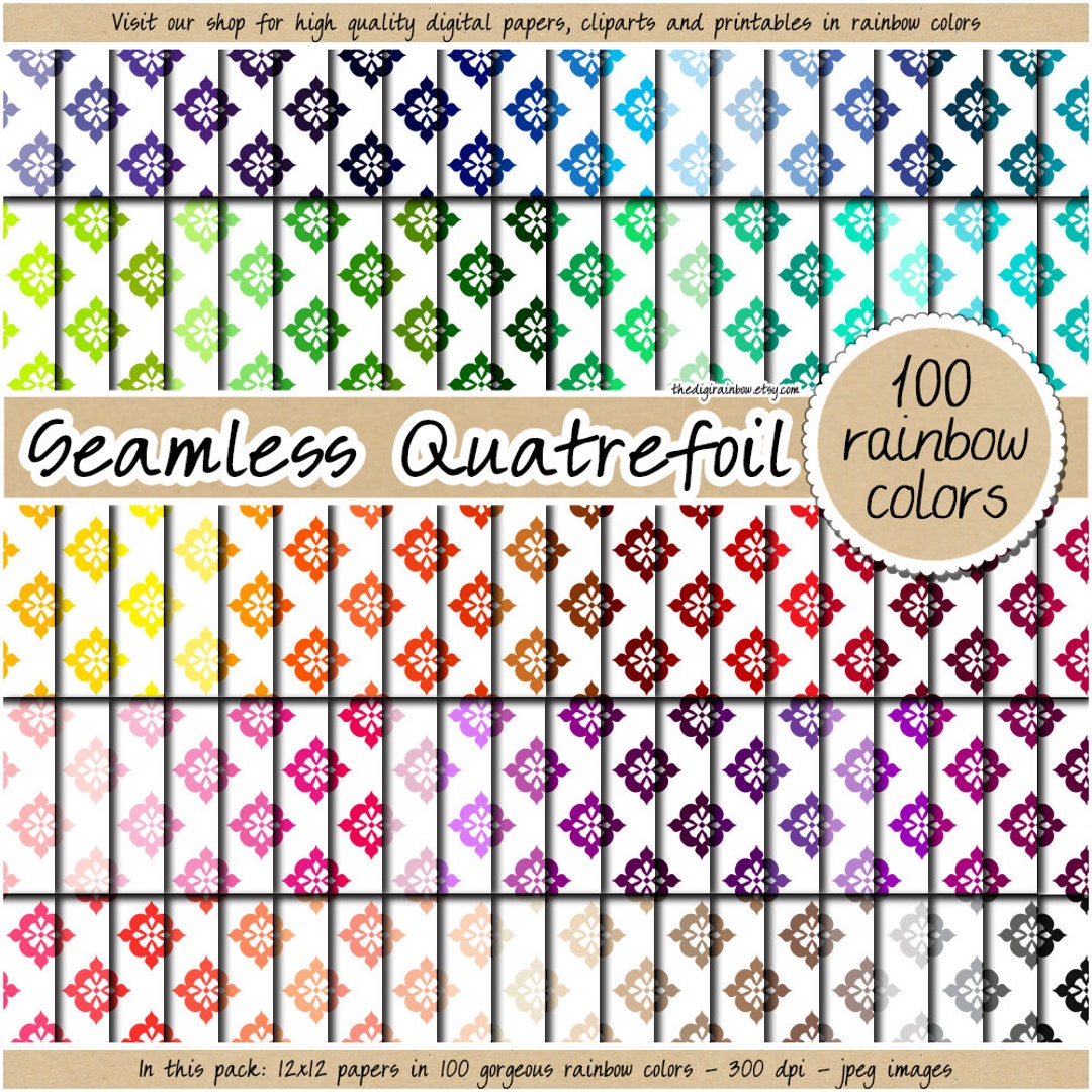100 SEAMLESS Quatrefoil Digital Paper Moroccan Pattern Luxury Elegant ...