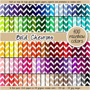 100 Seamless Chevron Digital Paper Printable Chevron Background Rainbow ...