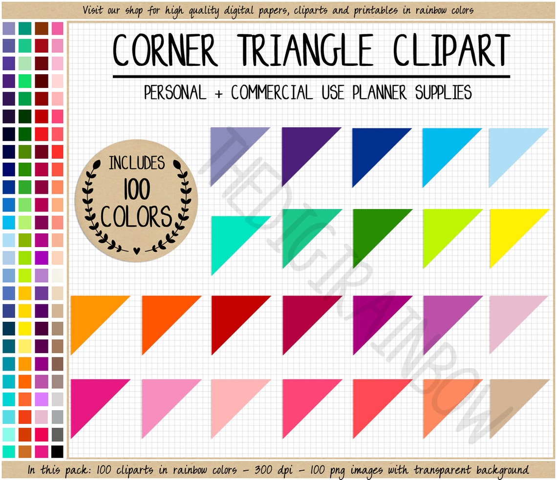 SALE 100 Triangle Clipart Blank Triangle Stickers Bright | Etsy