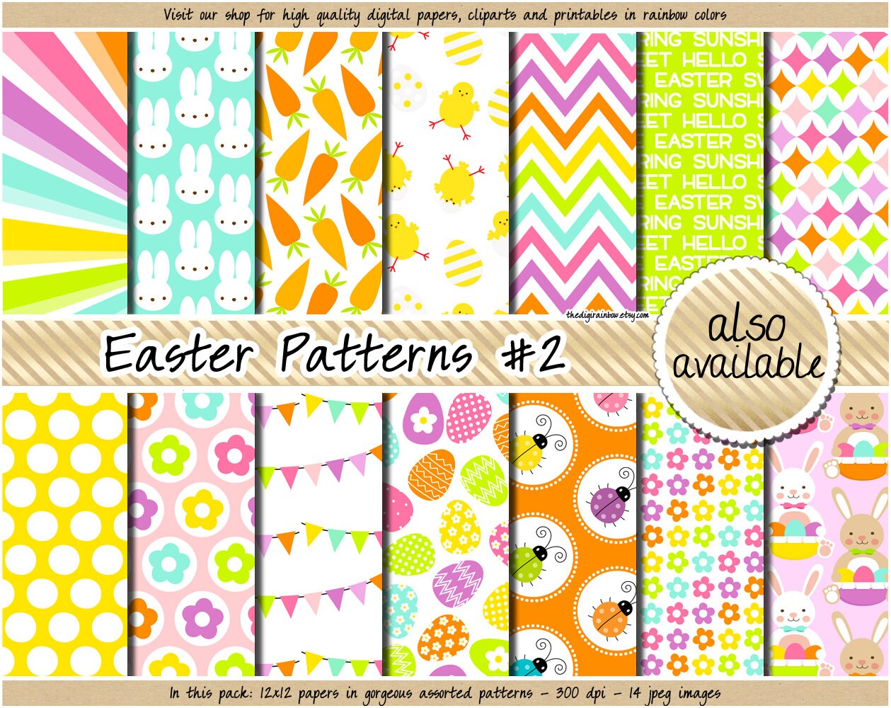 SALE Easter Digital Paper Chick Digital Paper Pastel Easter | Etsy