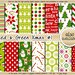SALE Christmas Digital Paper Red and Green Christmas Digital Paper ...