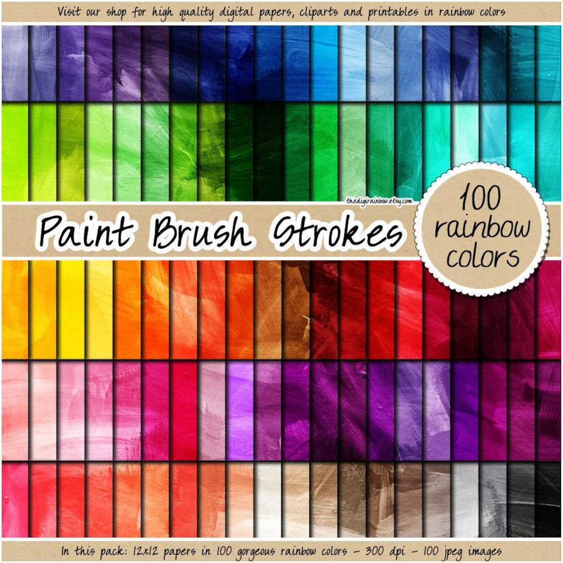 100 SEAMLESS Watercolor Digital Paper Painted Digital Paper Paint ...