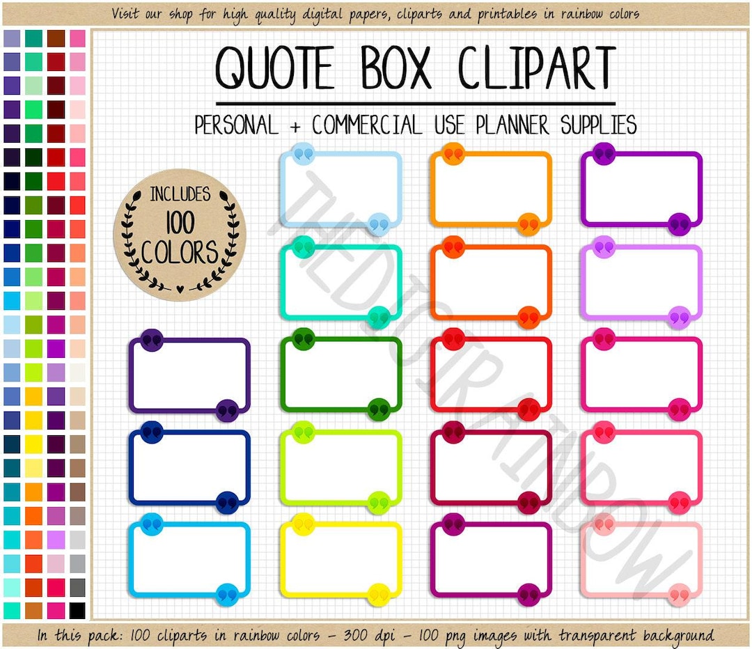 SALE 100 QUOTE BOX Planner Sticker Rainbow Student Stickers College ...