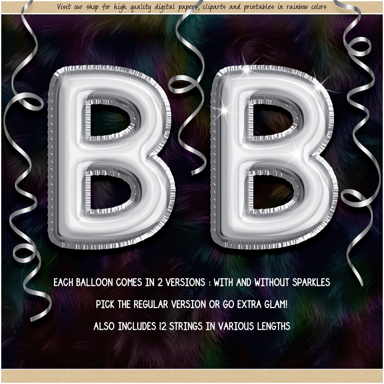 SILVER Foil Balloon Alphabet Clipart Silver Font Party Balloon - Etsy