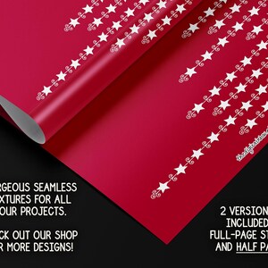 100 SEAMLESS Christmas Digital Paper White Star Pattern Garland Clipart ...