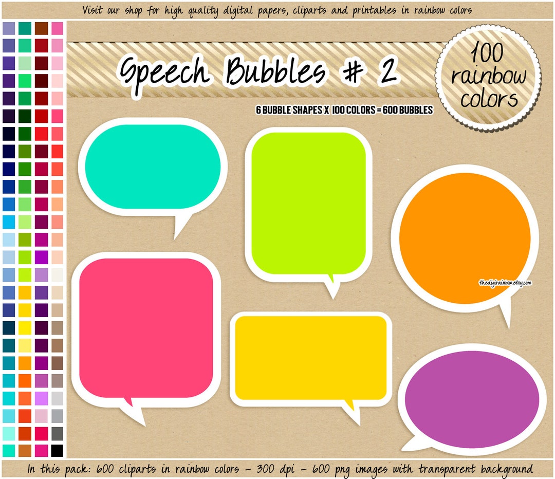 SALE 600 Speech Bubbles Clipart Round Square Speech Bubble Sticker ...