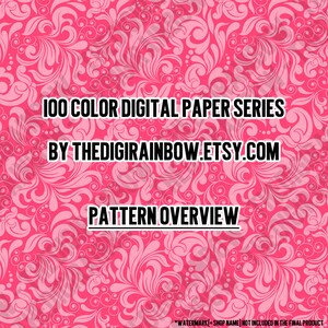 100 Tinted Swirl Digital Paper Damask Digital Paper Wedding Digital ...