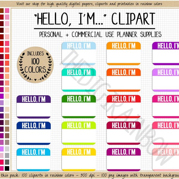 Hello My Name is Stickers - Etsy