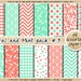 SALE Mint and Coral Digital Paper Nautical Digital Paper Aqua Peach ...