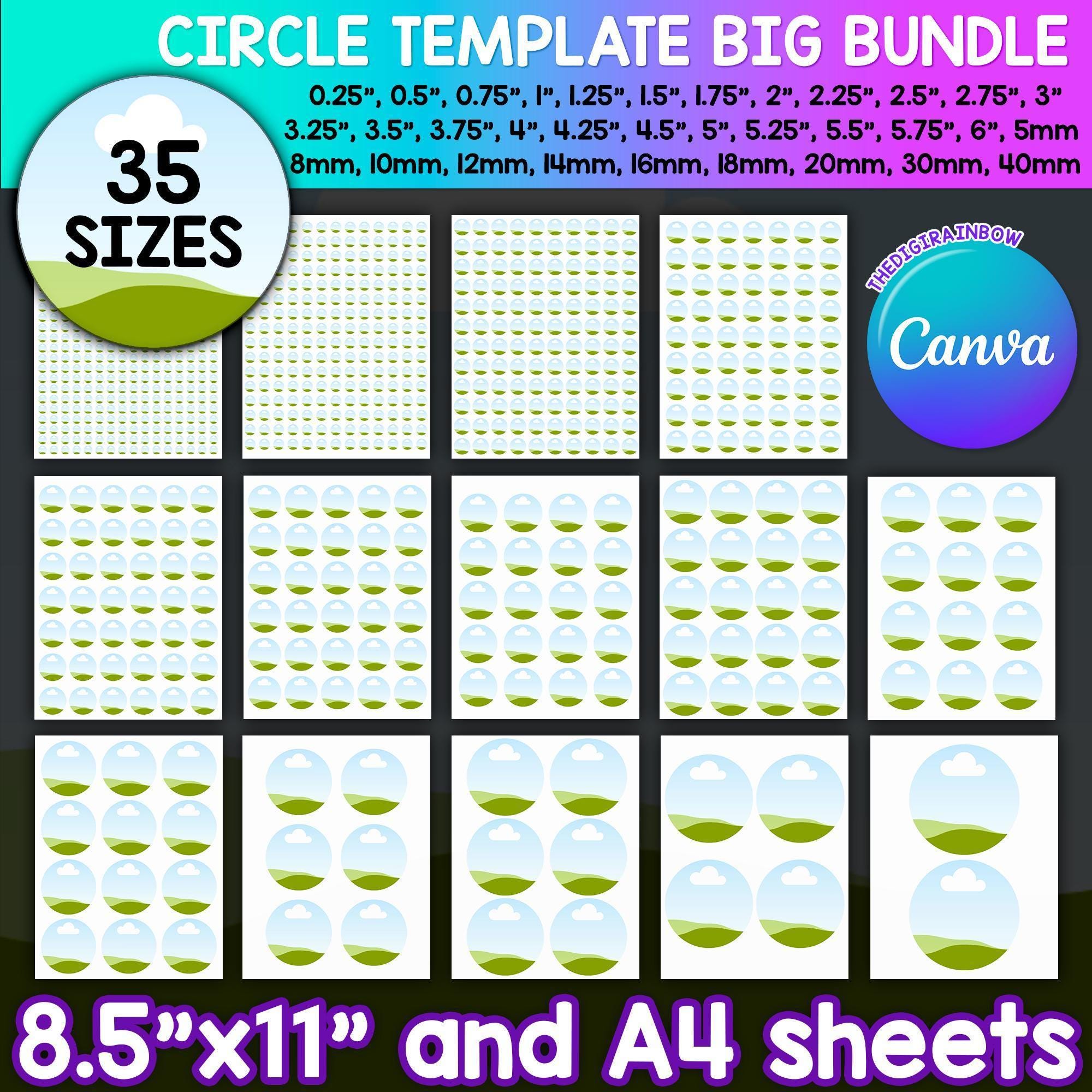 Circle Template Bundle, Editable Canva Circle Template, Blank Circle ...