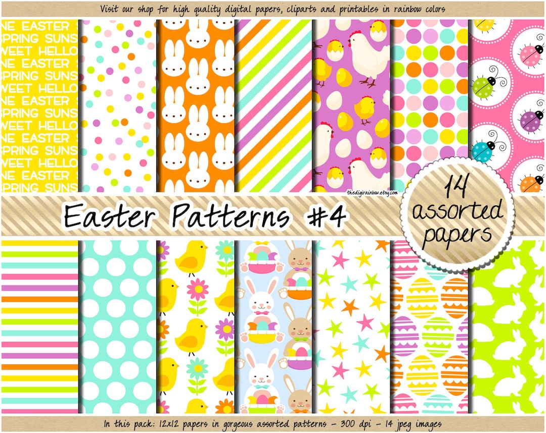 SALE Easter Digital Paper Chick Digital Paper Pastel Easter Clipart ...