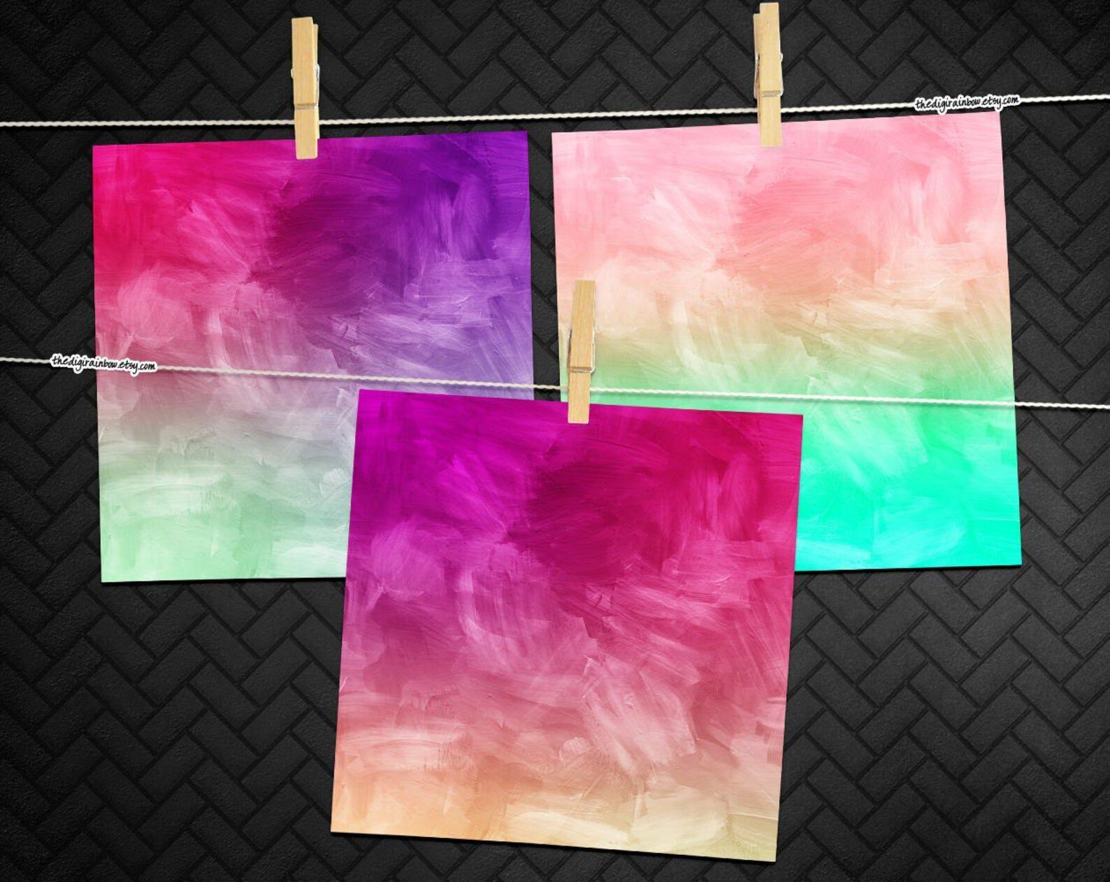 SALE Rainbow Gradient Digital Paper Watercolor Digital Paper Paint ...