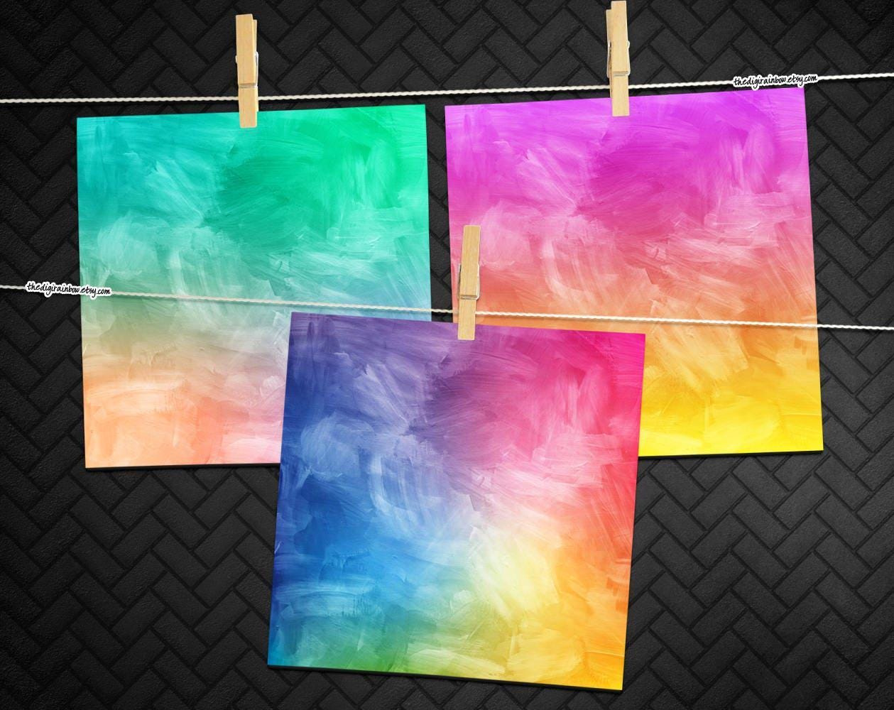 SALE Watercolor Digital Paper Rainbow Gradient Digital Paper Paint ...