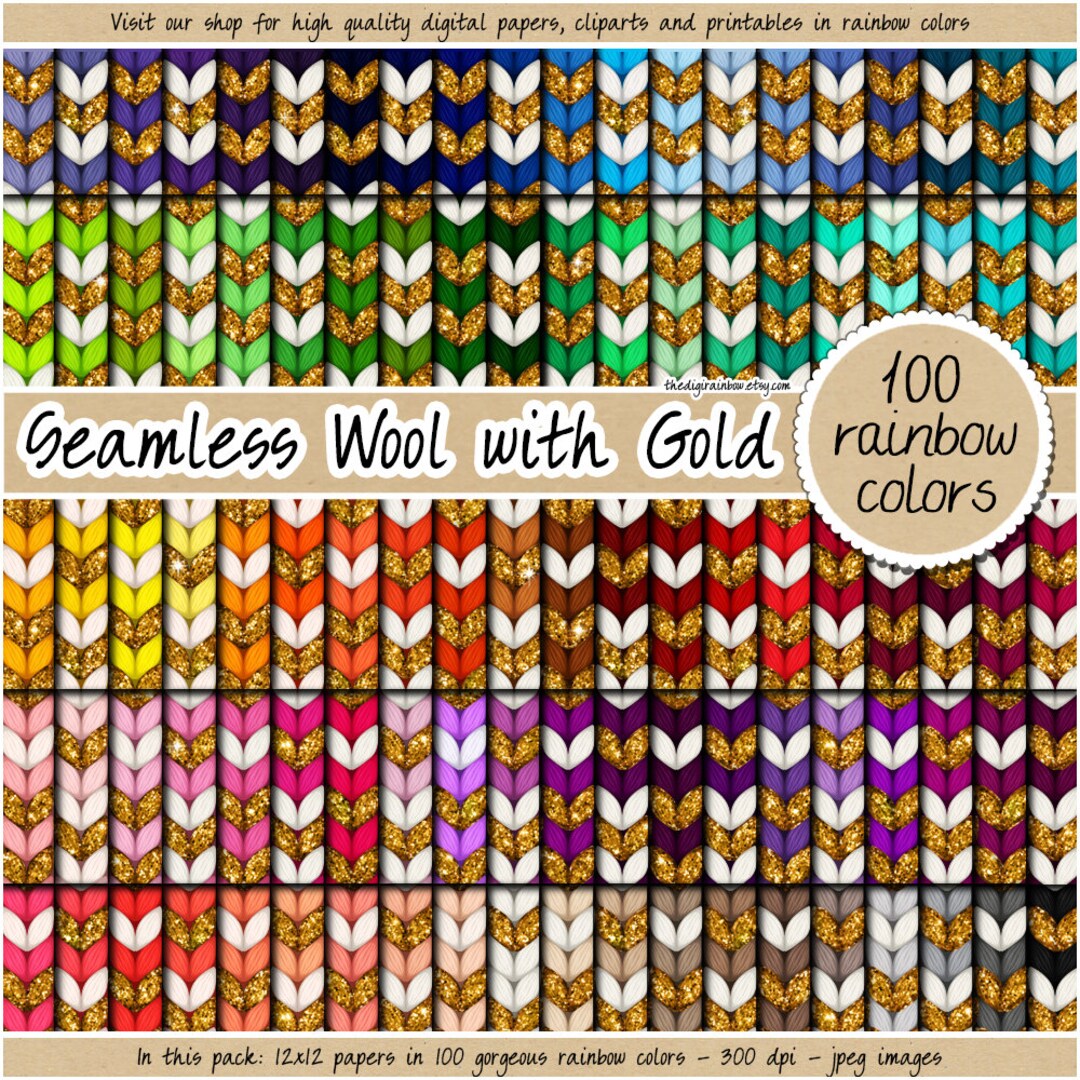 SALE 100 Glitter Wool Seamless Digital Paper Printable Cable Knit ...