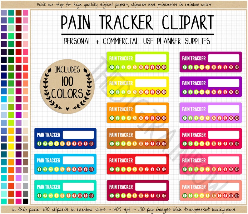 Sale 100 PAIN TRACKER Sticker Pain Intensity Sticker Health - Etsy
