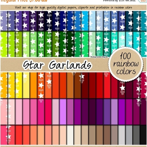 100 Star Digital Paper Christmas Digital Paper Star Clipart - Etsy